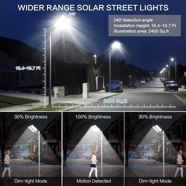 3000W Motion Sensor Solar Street Light + FREE Mounting Kit – Solar ...